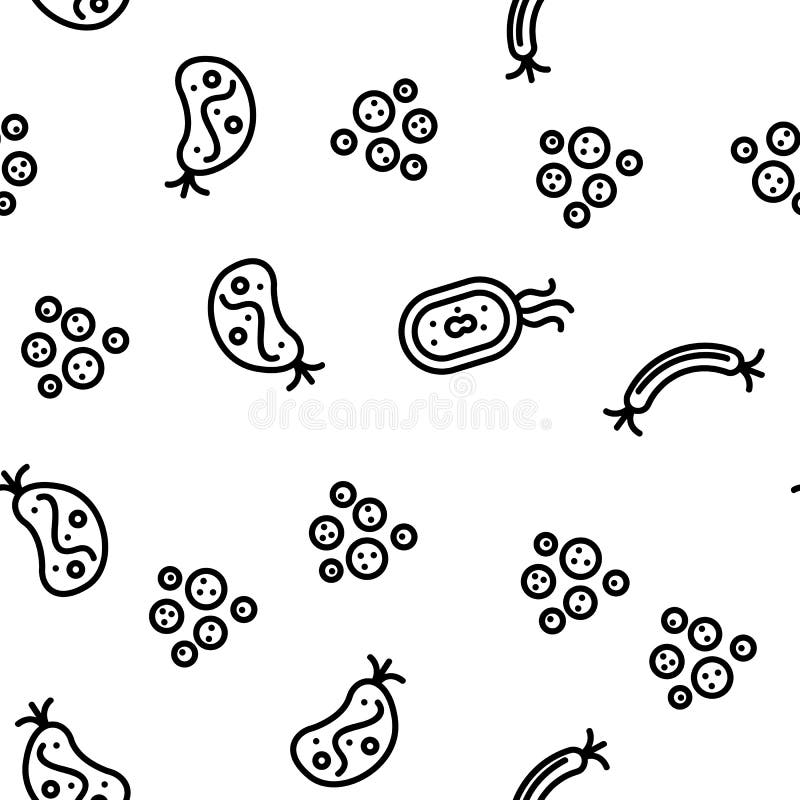 Pathogen Vector Seamless Pattern Stock Vector - Illustration of biology ...