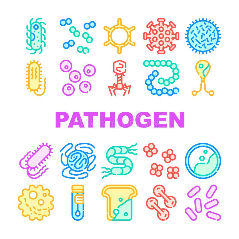 Pathogen Virus Disease Collection Icons Set Vector Stock Vector ...