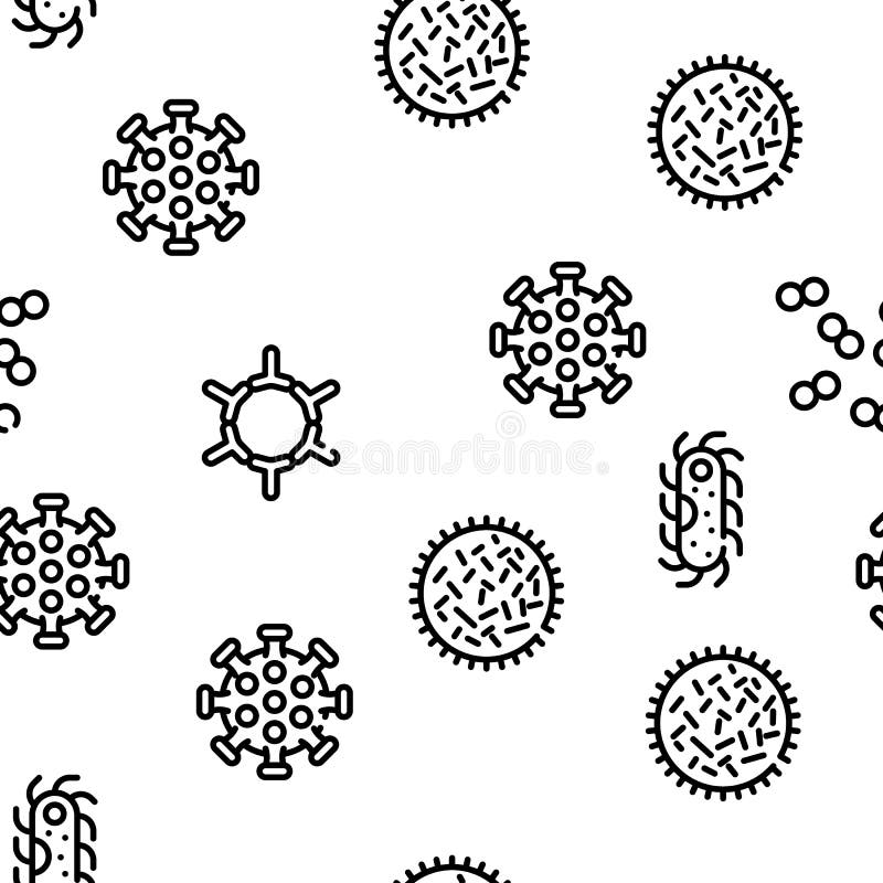 Pathogen Virus Disease Vector Seamless Pattern Stock Vector ...