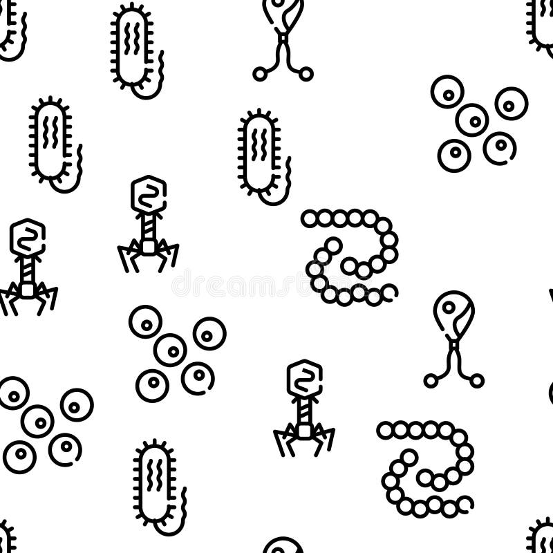 Pathogen Virus Disease Vector Seamless Pattern Stock Vector ...