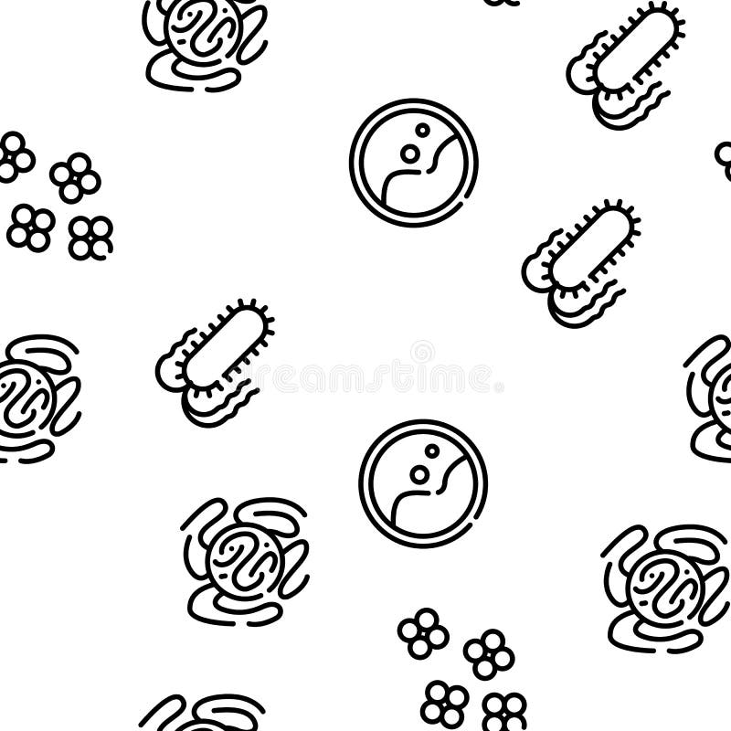 Pathogen Virus Disease Vector Seamless Pattern Stock Vector ...