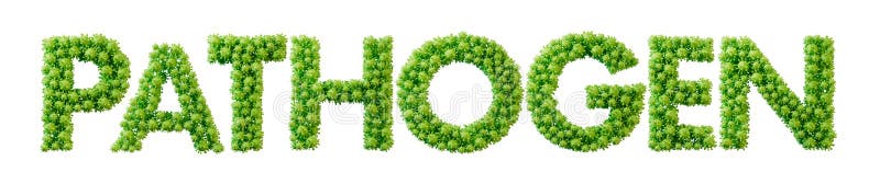 Pathogen Word Made from Green Bacteria Cell Molecule Font. Health and ...