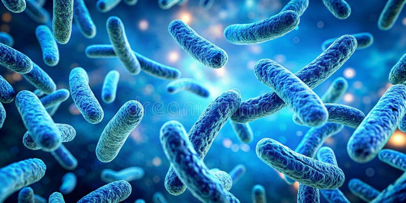 Pathogenic Bacteria on Blue Background Epidemic Bacterial Infection AI ...