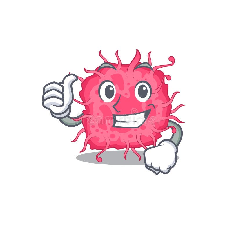 Pathogenic Bacteria Cartoon Character Design Making OK Gesture Stock ...