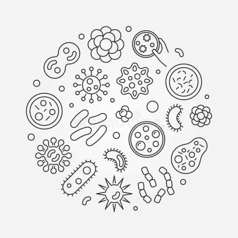 Pathogenic Bacteria Round Symbol. Vector Pathogen Concept Illust Stock ...
