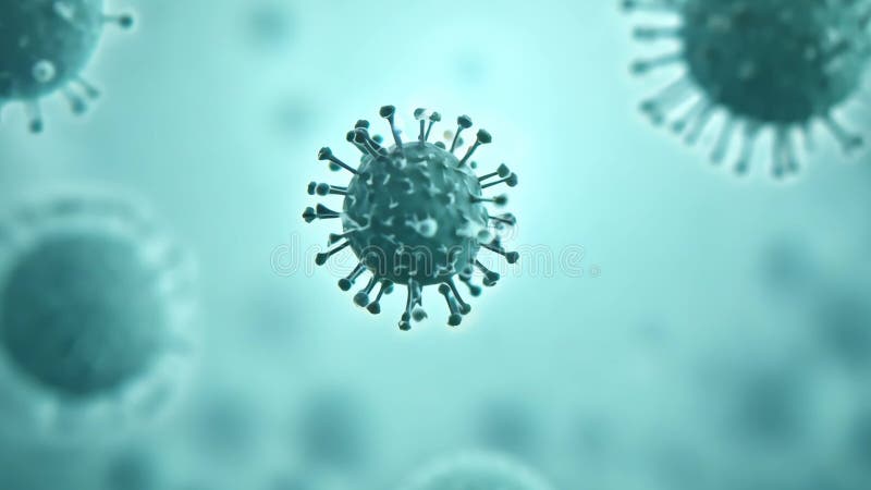 Pathogenic Virus Structure Floating on a Blue Background Stock Video ...