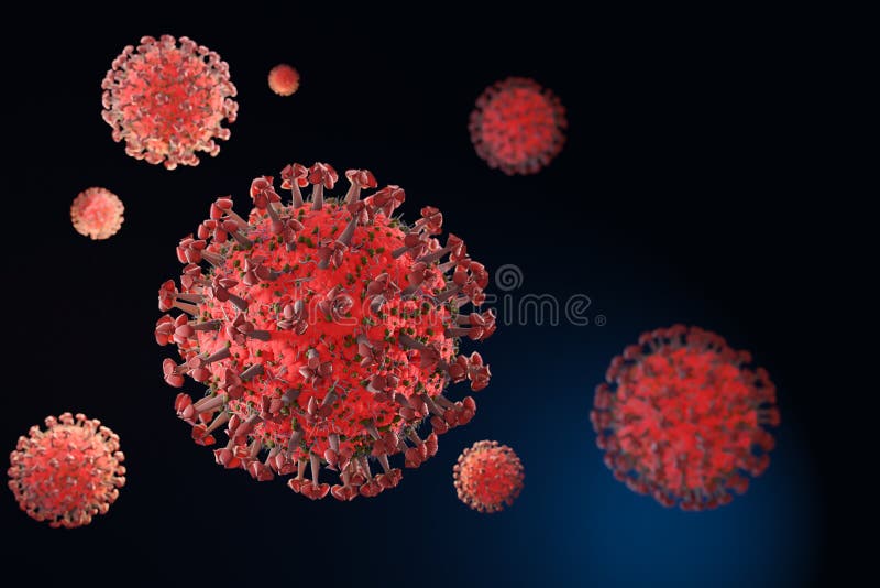 Pathogenic Viruses Close-up Under a Microscope. 3d Rendering. Stock ...