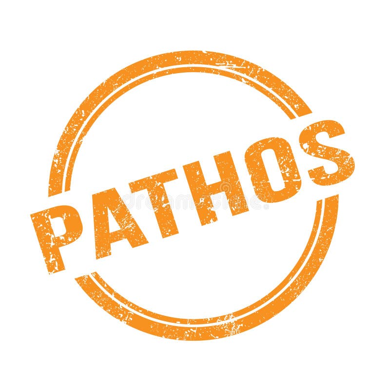 PATHOS Text Written on Orange Grungy Round Stamp Stock Illustration ...
