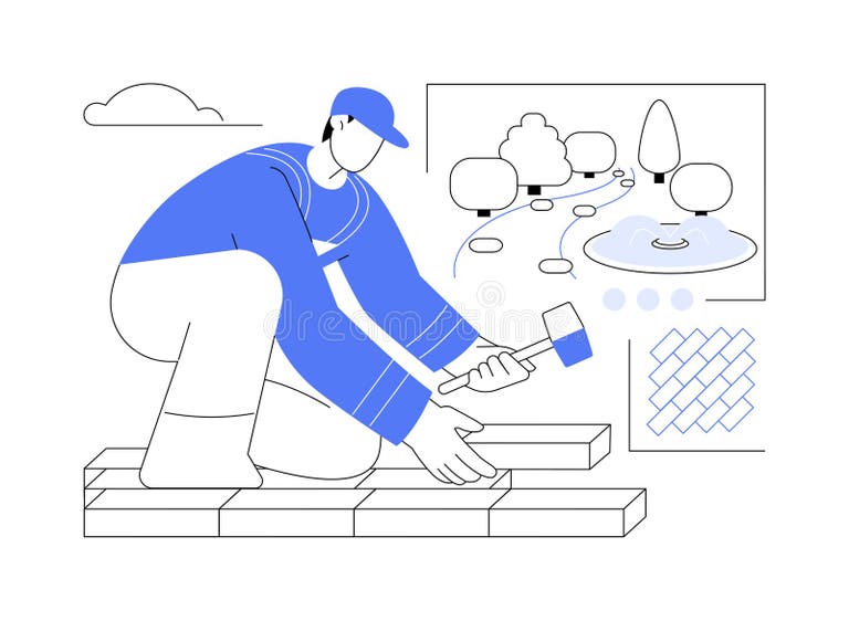 Paths Construction Abstract Concept Vector Illustration. Stock Vector ...