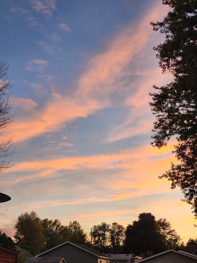 Paths in the sunset sky stock photo. Image of leaf, prairie - 271809482