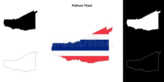 Pathum Thani outline map stock vector. Illustration of area - 323682991