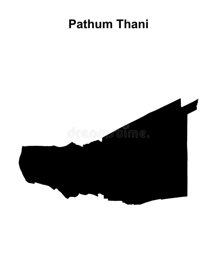 Pathum Thani outline map stock vector. Illustration of design - 360659022