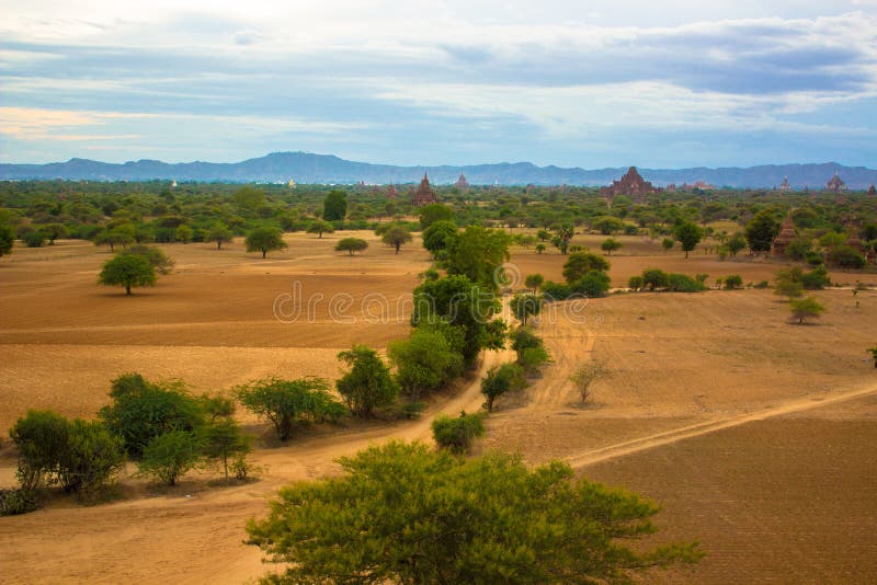 Pathway in Bagan, Myanmar stock image. Image of scenic - 122990175