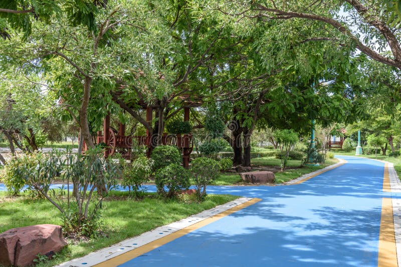 Pathway in a Beautiful Park Stock Image - Image of street, thailand ...