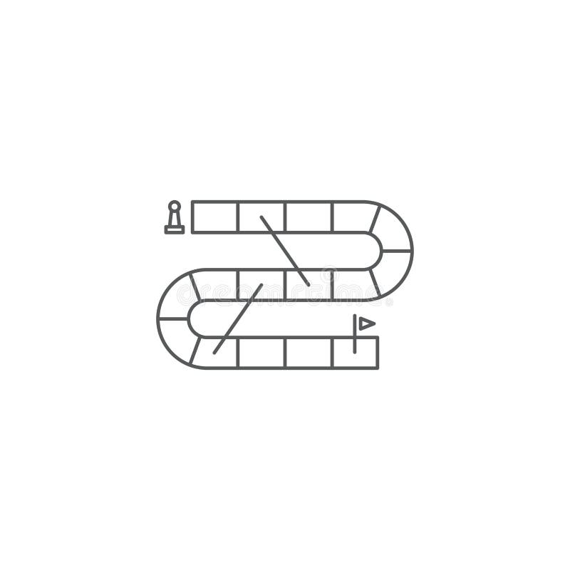 Pathway Board Game Icon Symbol Isolated on White Background Stock ...