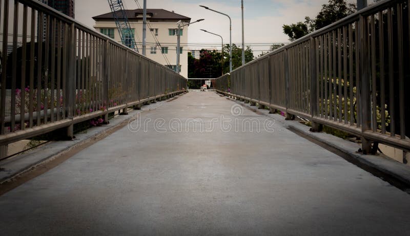 Pathway on Concrete Street Bridge Stock Photo - Image of concrete ...