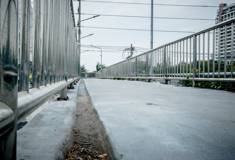 Pathway Concrete Street Crossing Bridge Stock Image - Image of path ...