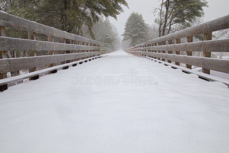 Pathway covered in snow stock photo. Image of fence - 168529668