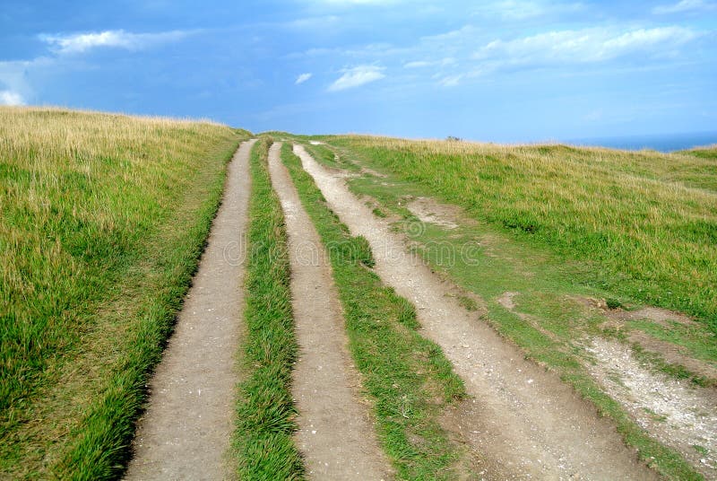 Pathway stock photo. Image of pathway, field, blue, road - 78753280