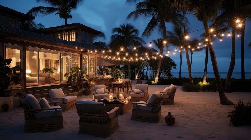 Pathway Exterior House Lighting Stock Illustration - Illustration of ...