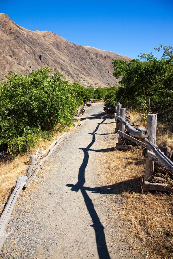 Pathway with Fence stock photo. Image of mountain, summer - 21302766