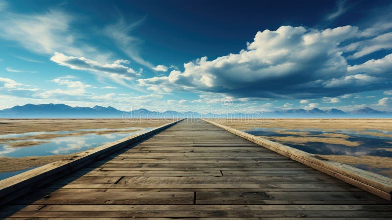 Pathway Forward into a Beautiful Serene Landscape. Horizon Views Over ...