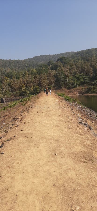 A Pathway Going To the Village Scene Stock Photo - Image of geology ...