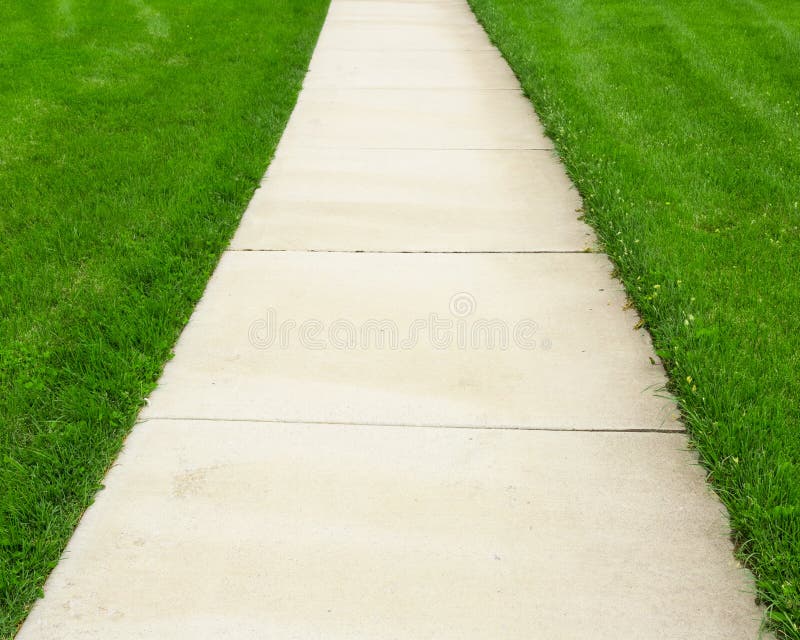 Pathway through green lawn stock photo. Image of yard - 55821960