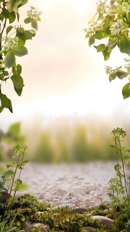 Pathway through Green Leaves and Stone Generated Using AI. Stock ...