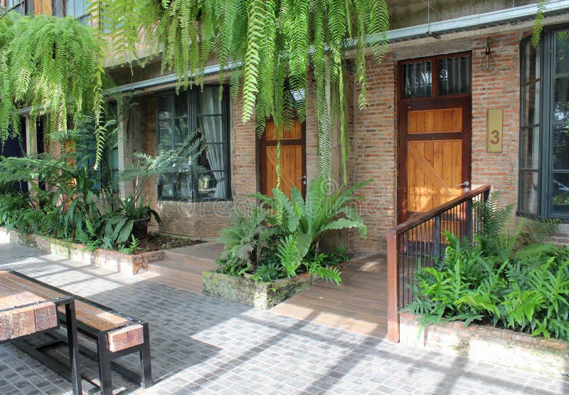 Pathway in hotel resort stock photo. Image of walkway - 318375384