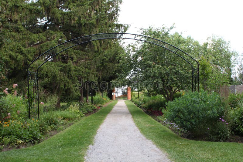 Pathway stock photo. Image of gate, trees, walk, center - 57155582