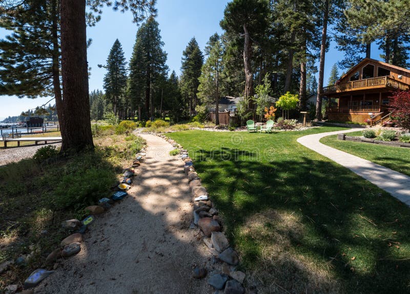 Pathway, Lake Tahoe Residential Area Stock Photo - Image of colorful ...