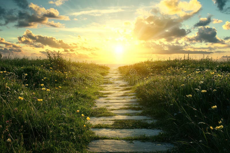 Pathway Leading To Bright Horizon, Symbolizing Hope and Future ...