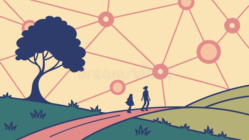 Pathway Leading To Networked Structure in Nature, Vector Design ...