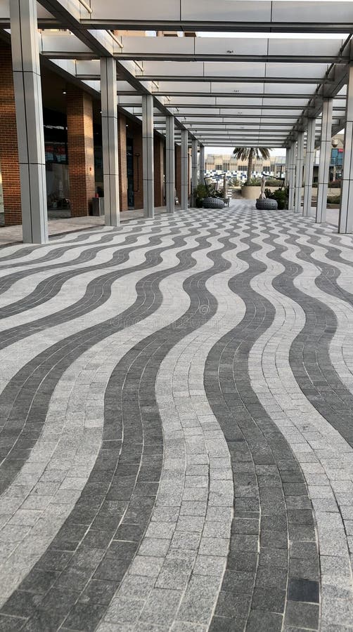 A Pathway Made with 2 Different Color of Bricks Stock Photo - Image of ...