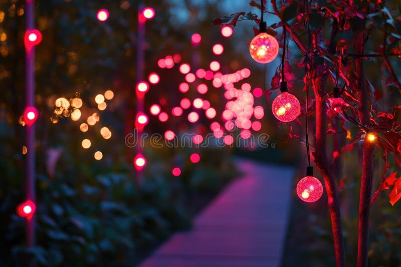 A Pathway with Many Red Lights Stock Image - Image of road, generated ...