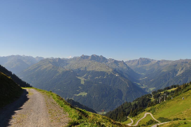 Pathway in Mountains with Mountains in Background Stock Photo - Image ...