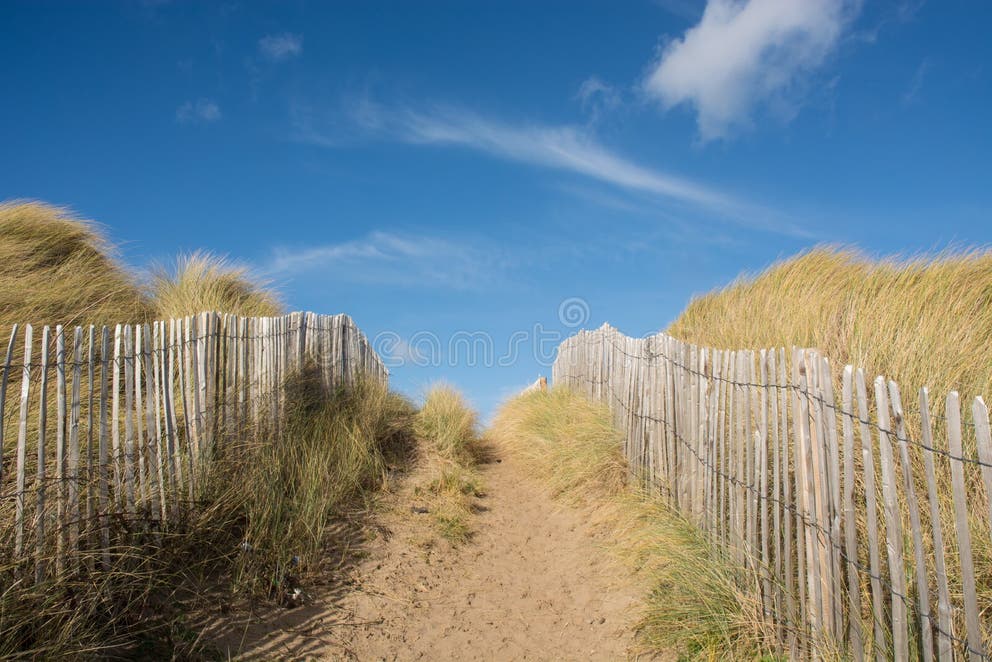 Pathway over sand dunes stock image. Image of path, coast - 59310167