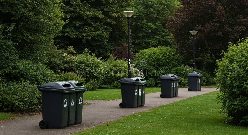 Several Black Recycling Bins Stock Illustrations – 16 Several Black Recycling Bins Stock ...