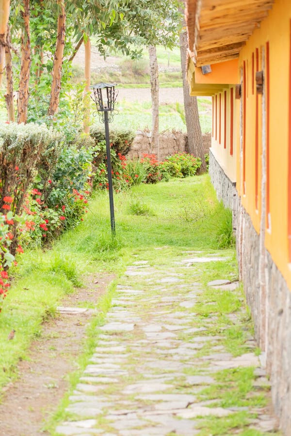 Pathway in the Picturesque Backyard in Summe Stock Photo - Image of ...