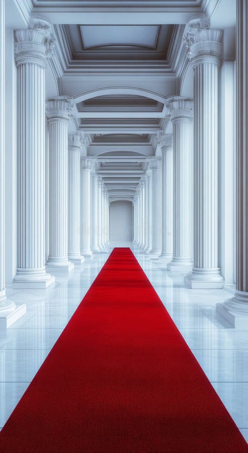 The Pathway is Red Carpet and it Goes through a White Classical ...