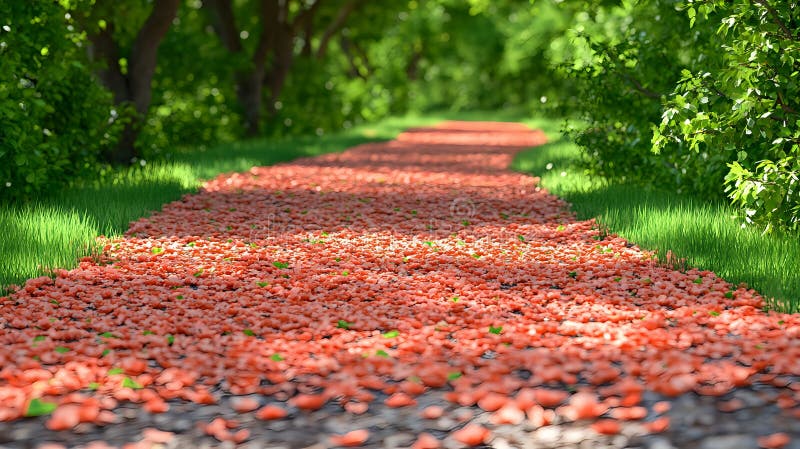 Pathway of Red Lentils in a Forest Stock Illustration - Illustration of ...