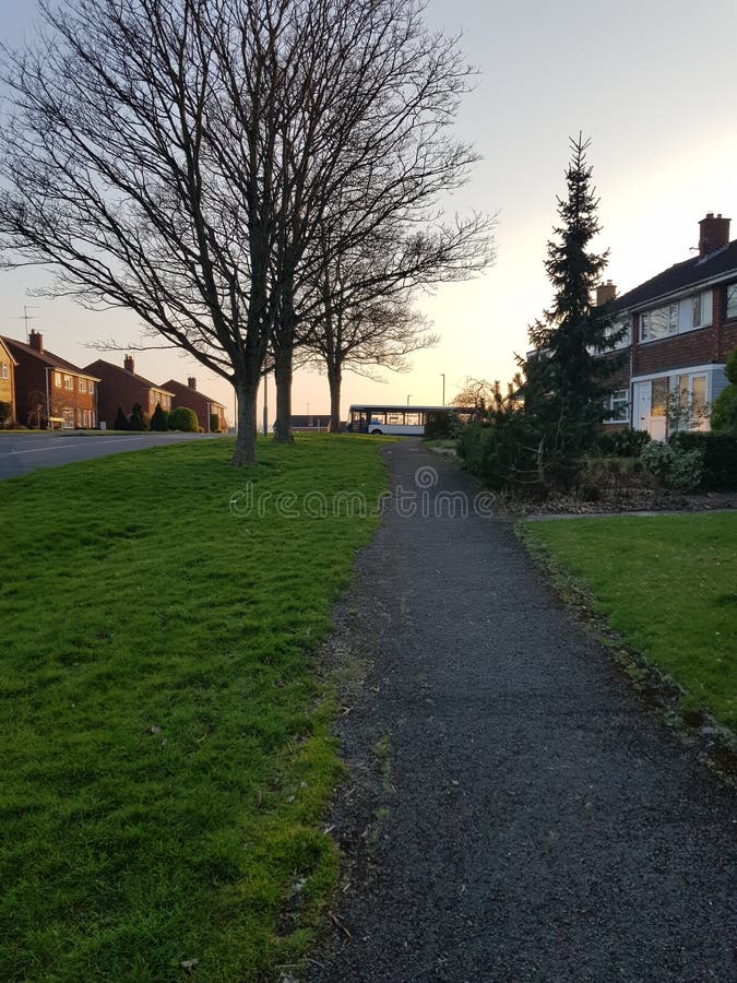 Pathway in Residential Area Stock Photo - Image of house, pathway ...