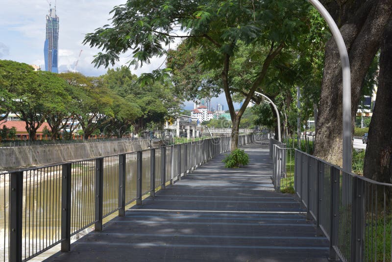 Scenic Riverside Walkway in Brickfields, Kuala Lumpur Stock Image ...