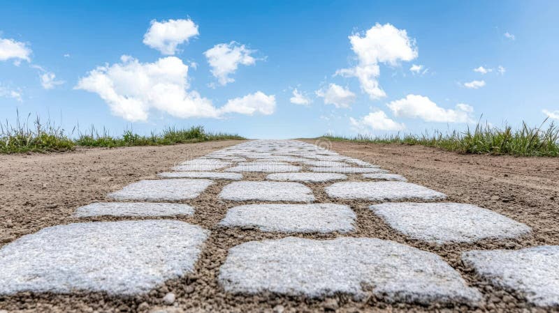 Pathway through Rural Landscape Stock Illustration - Illustration of ...