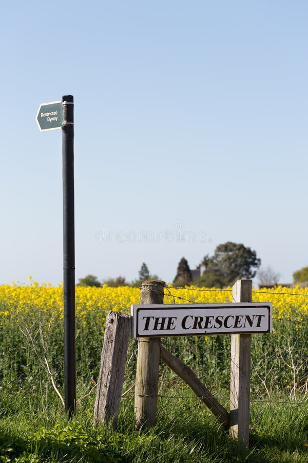 Pathway Sign through a Seed Field Stock Image - Image of field, kent ...