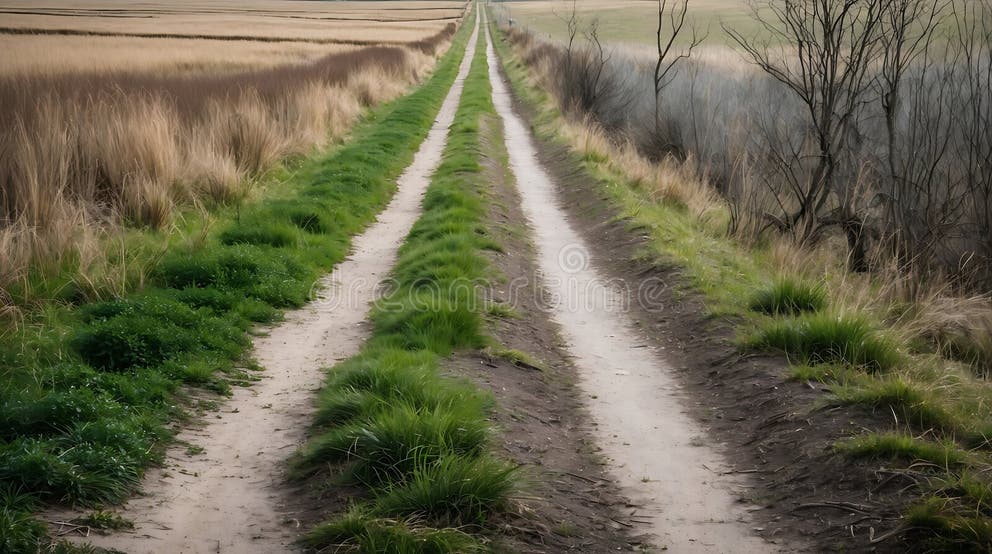 Pathway through a Split Landscape Showing Effects of Climate Change on ...
