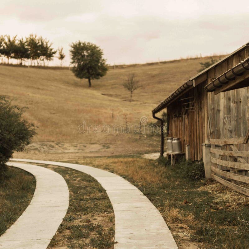 Pathway To the Barn in the Countryside Stock Image - Image of farm ...