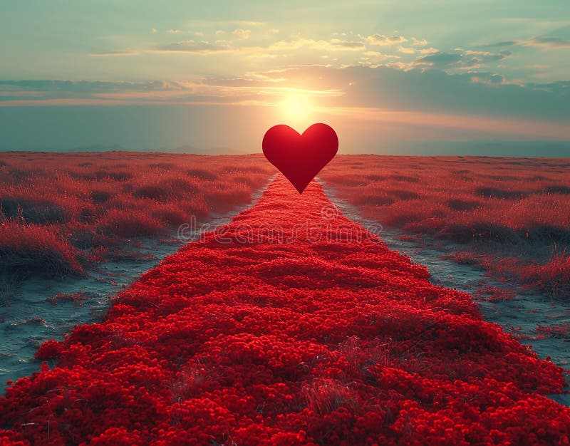 Pathway to love stock illustration. Illustration of heart - 304212024