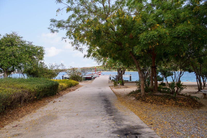 Pathway to port stock image. Image of walk, rock, green - 51538645
